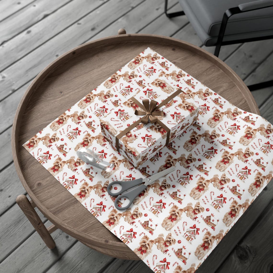 Yorkie Christmas Wrapping Paper - Cute Holiday Gift Wrap With Yorkie ...