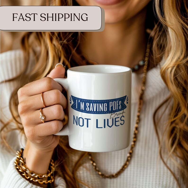 Funny Office Mug: 'saving Pdfs, Not Lives' - Personalized Work Gift - Etsy