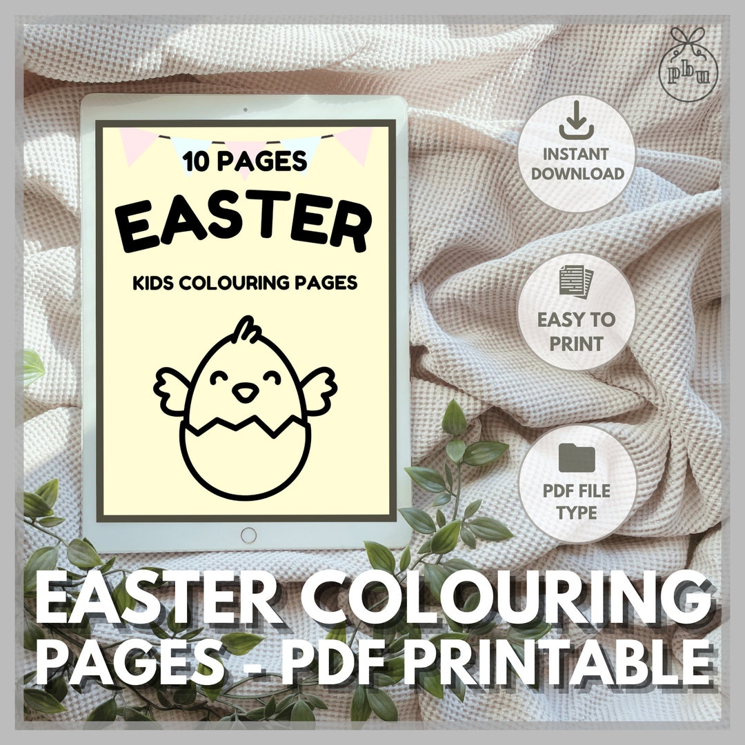 10 Cute Kids EASTER COLORING PAGES, Easter Kids Coloring Pages, Easter ...