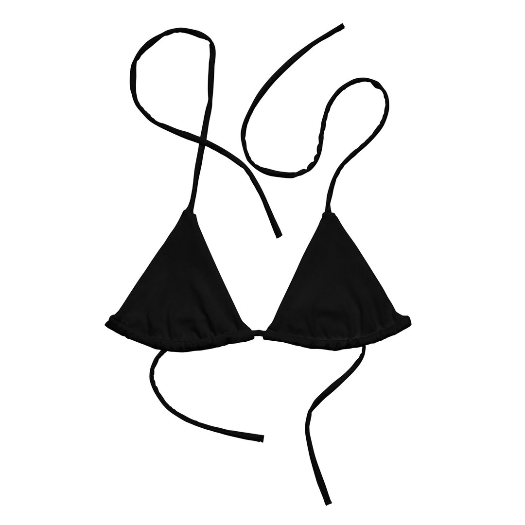 Hotwife Recycled String Bikini Top Black Etsy