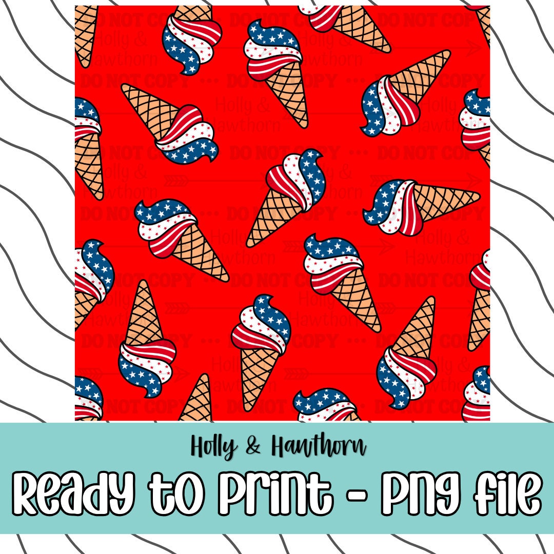 Patriotic Ice Creams Red White Blue PNG Clip Art File Tumbler Wrap 4th ...