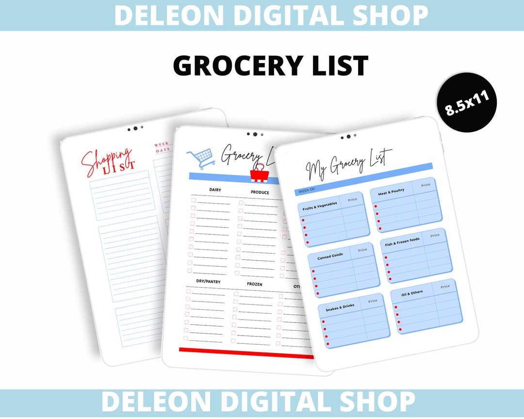 Grocery List Notebook, Meal Planner Journal, Shopping List Tracker ...