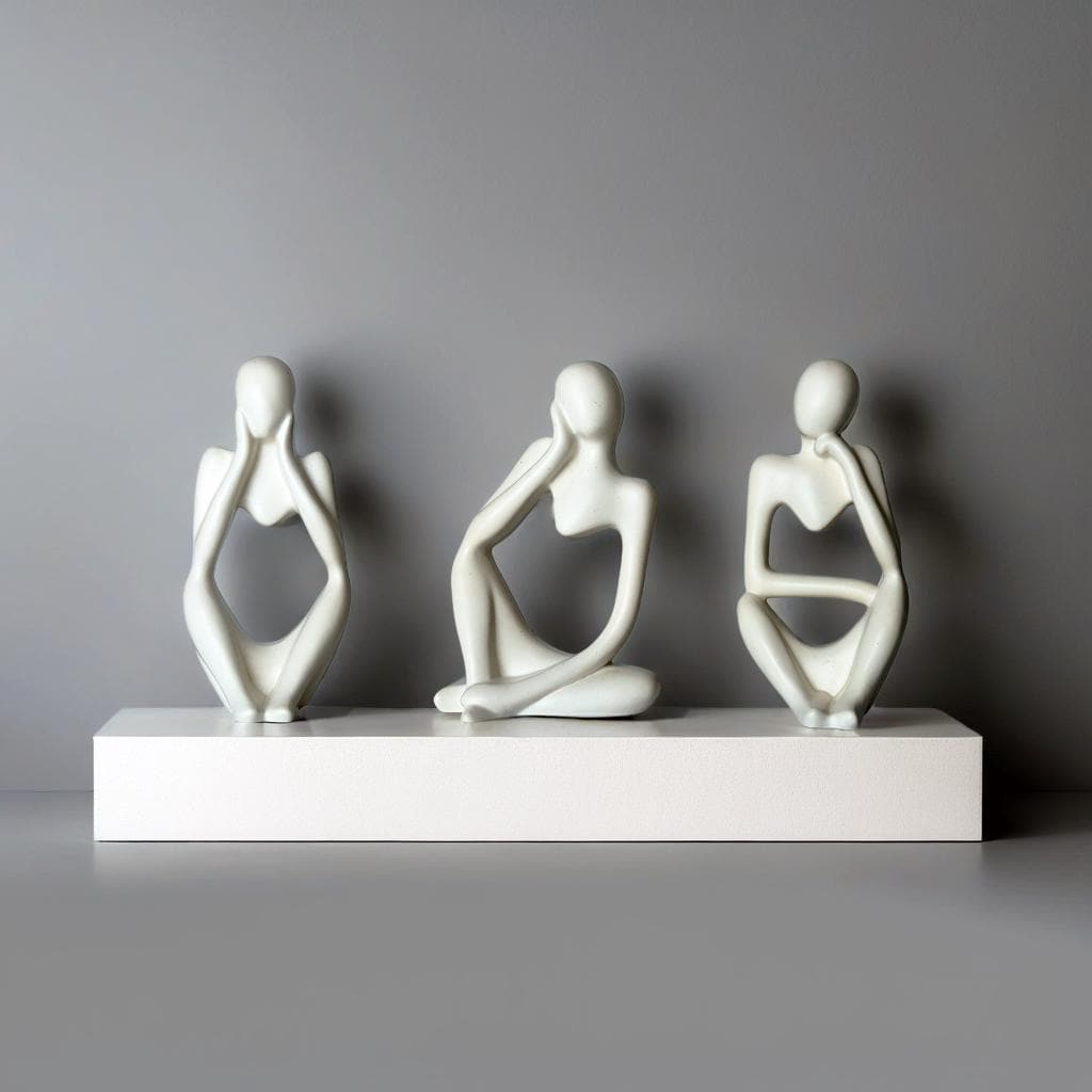 Minimalist Thinker Sculptures Set Aesthetic Room Decor Boho Shelf ...