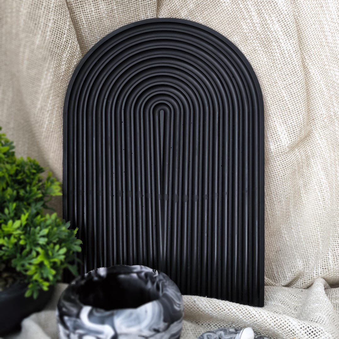 Black Large Arch Tray for Living Room Decor Jewelry Tray Rolling Tray ...