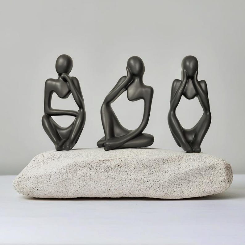 Minimalist Thinker Sculptures Set Aesthetic Room Decor Boho Shelf ...