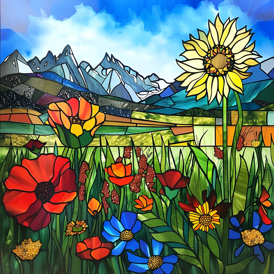 Stained Glass Blue Sky - Etsy