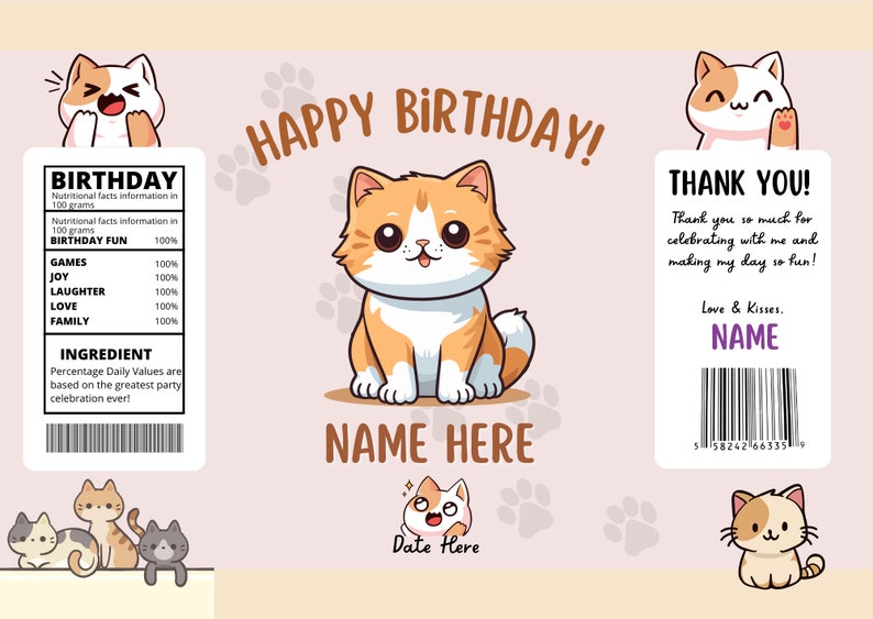 20 EDITABLE Chip Bag Design Template Birthday Chip Bag Canva Template ...