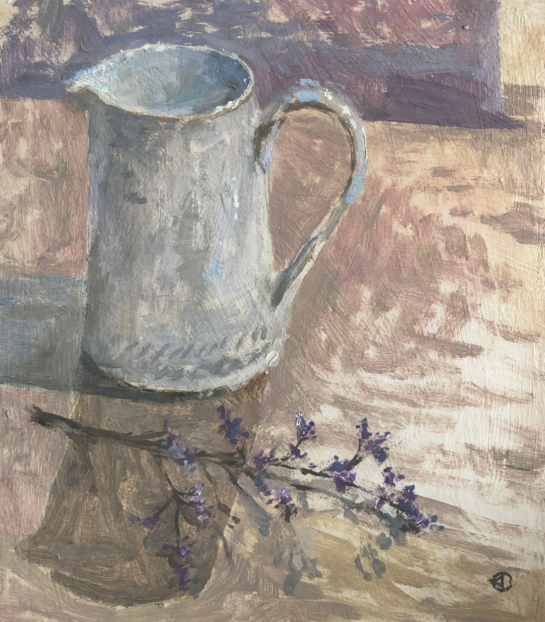 Original Oil Painting 'milk Jug and Heather' 9x8 Milk Jug. Heather ...