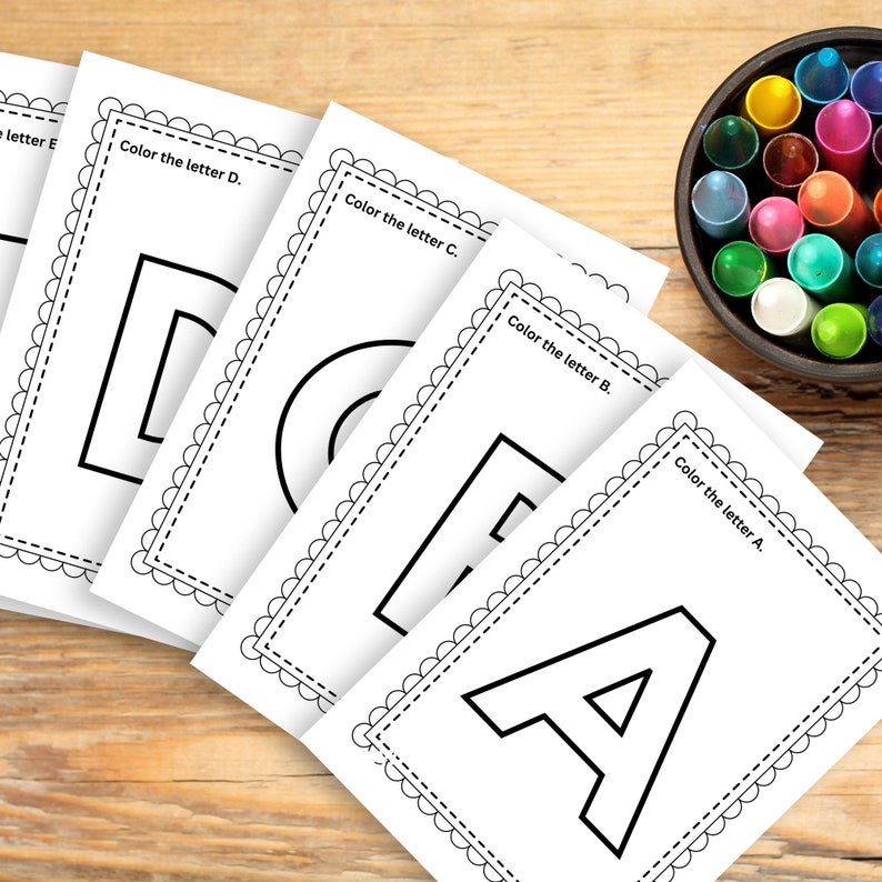 Big Letters Alphabet Coloring Pages Printable Montessori Fine Motor ...