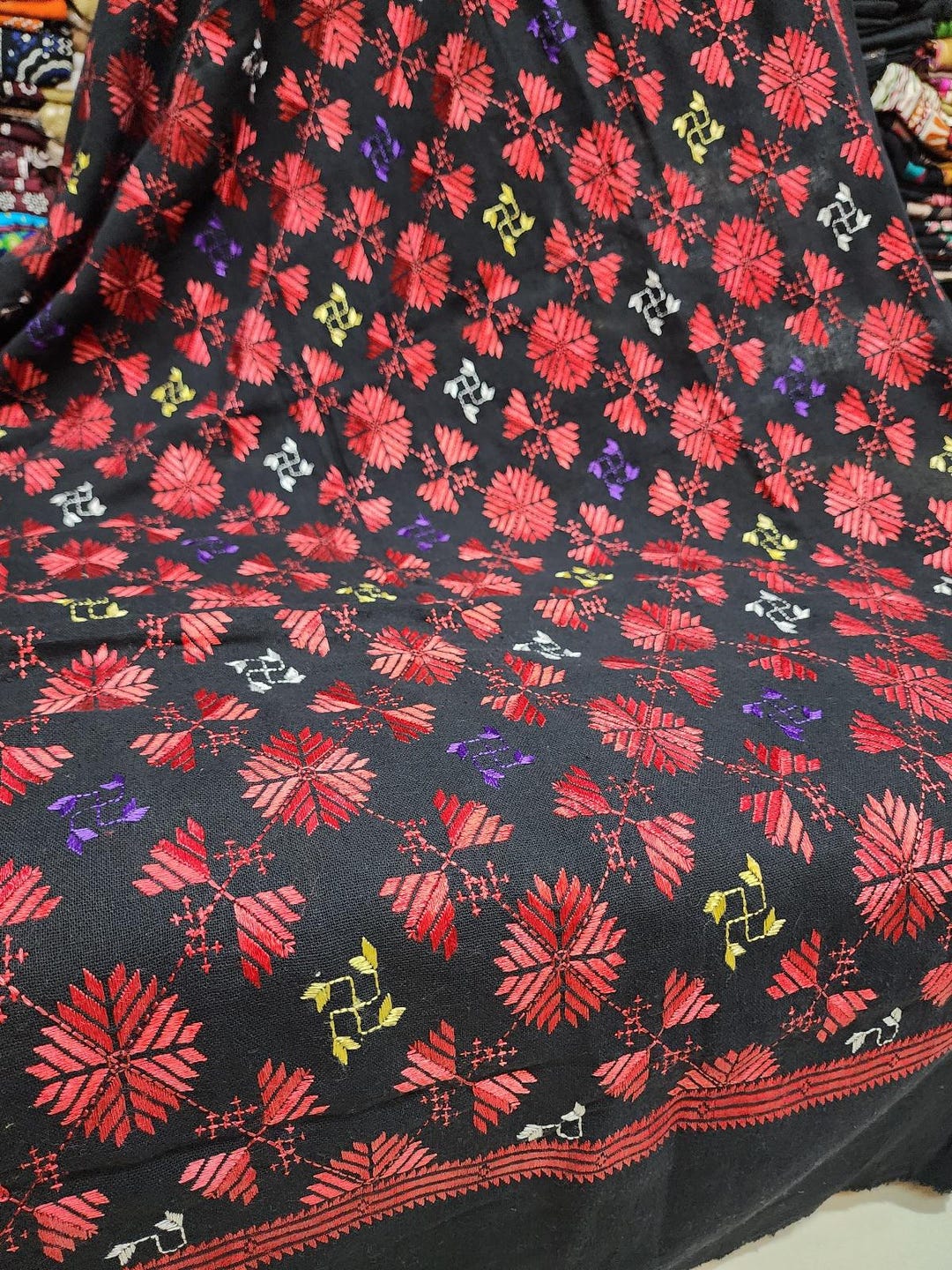 Phulkari Shawl Full Size Shawl Handmade Khaddar Jaal Bagh Winter Shawl ...