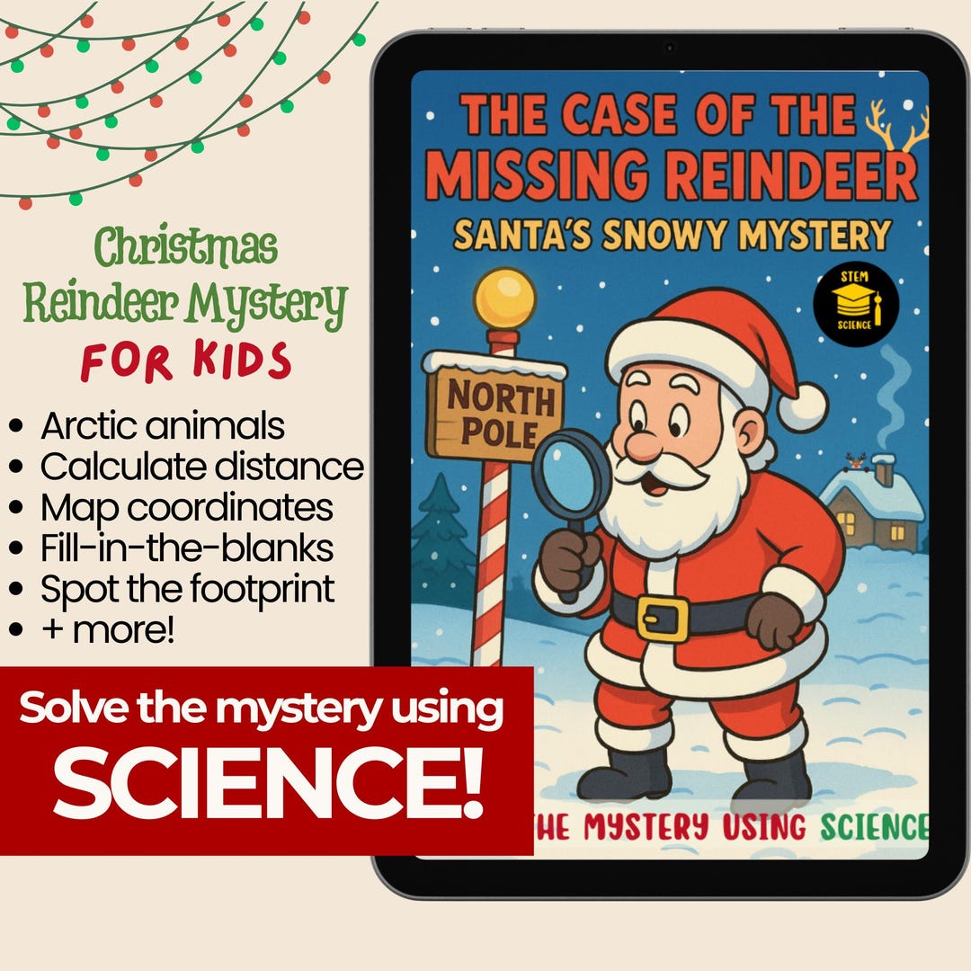 Kids Christmas-science Mystery Game, the Case of the Missing Reindeer ...