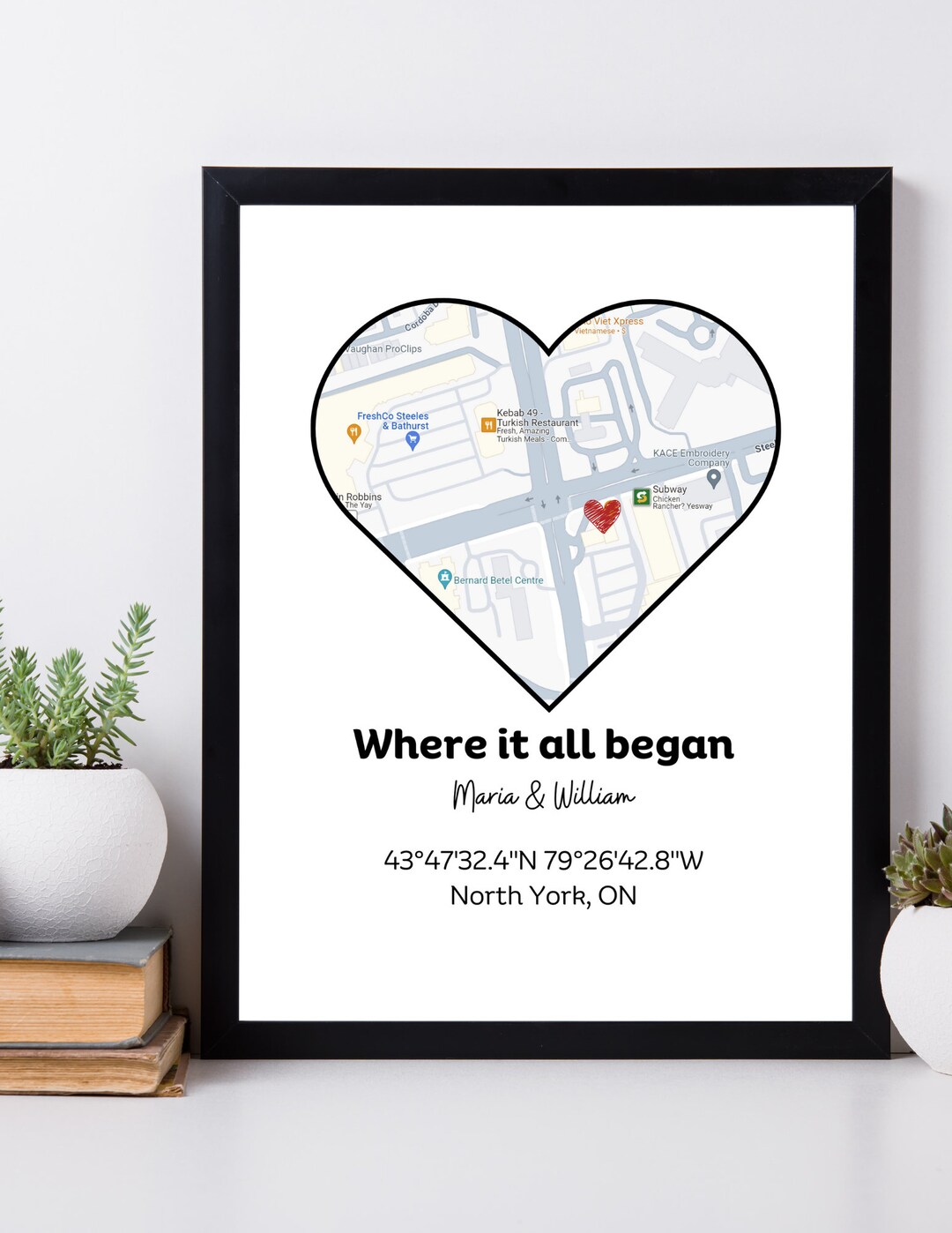 Where It All Began/ Where We Met Map /couple Map/ Gift for Him/ Gift ...