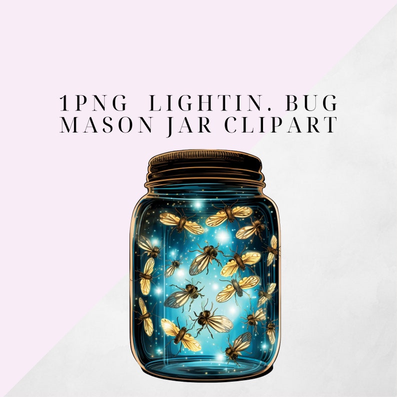 Lightning Bugs in a Mason Jar Clipart, Clipart for Commercial Use ...