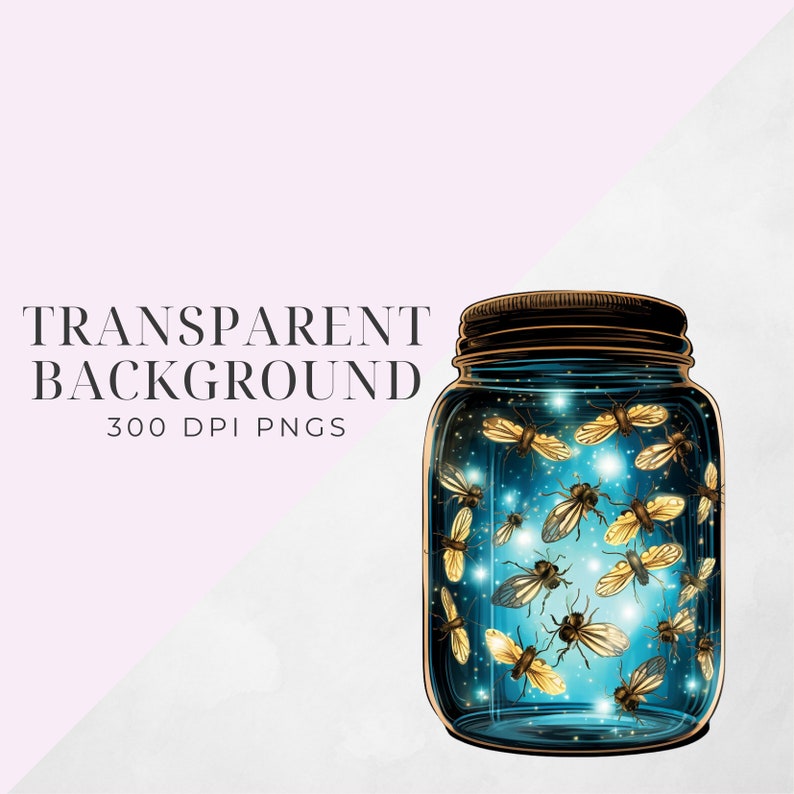 Lightning Bugs in a Mason Jar Clipart, Clipart for Commercial Use ...