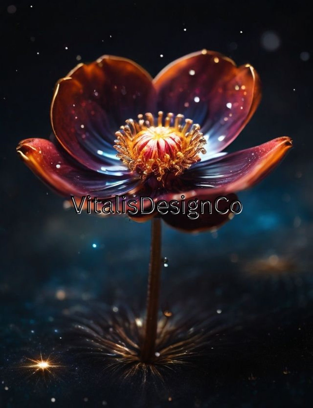 AI Generated Art | Universe Flower | A Flower With Petals Made of Space ...