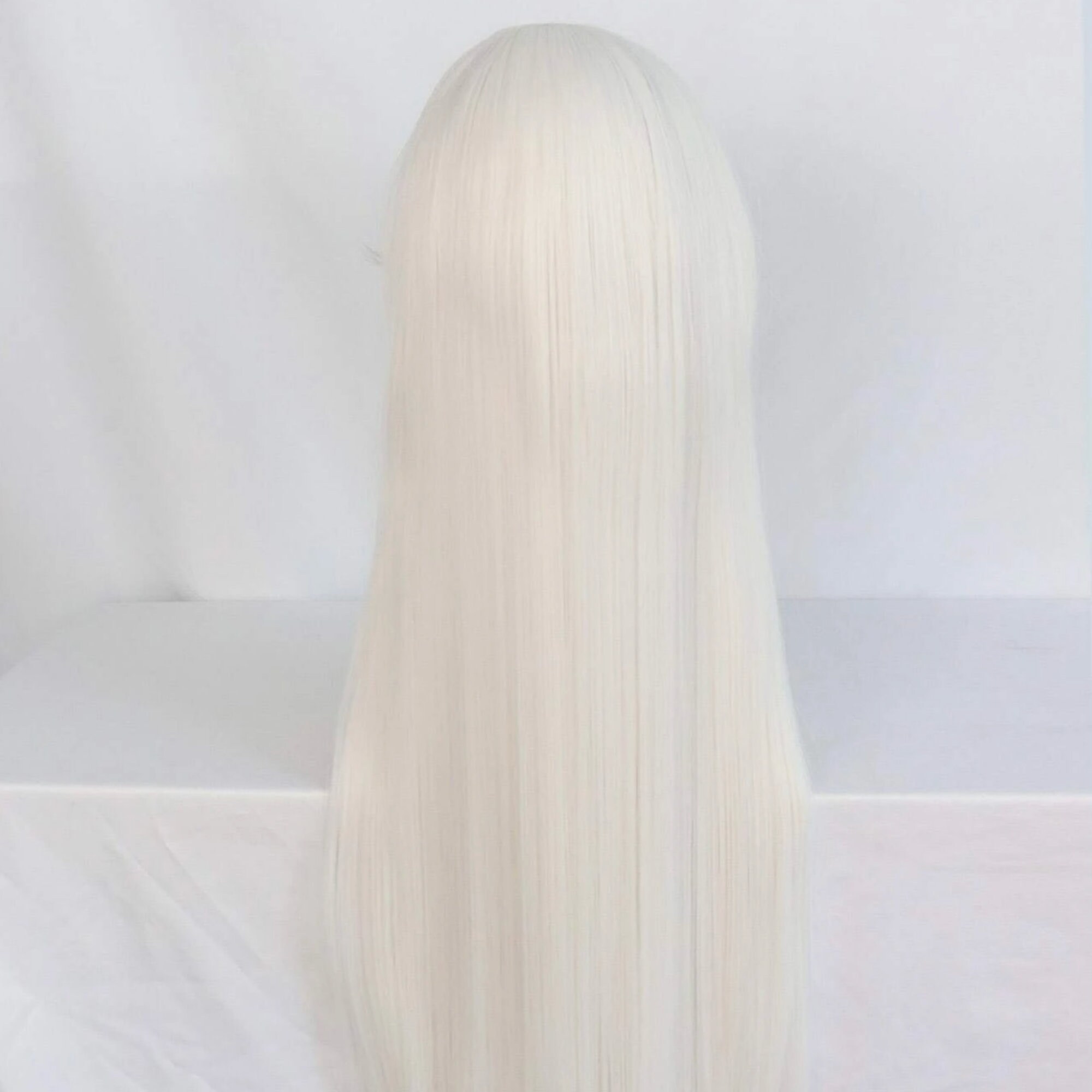 White Long Straight Cosplay Wig With Bangs for Women, Heat Resistant ...