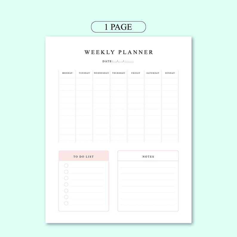 Weekly Planner Printable and Fillable as Needed, Weekly Planner ...