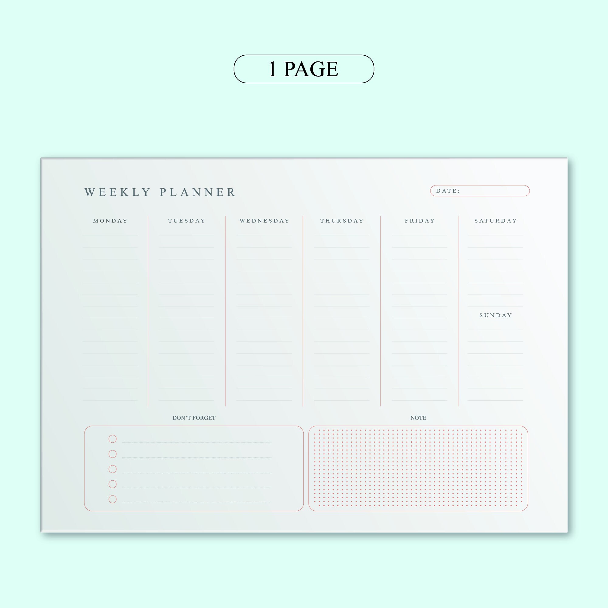 Weekly Planner Printable and Fillable as Needed, Weekly Planner ...