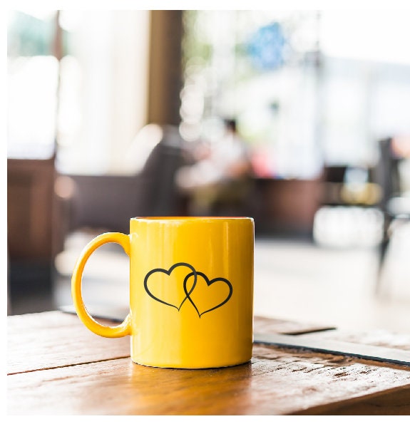 Double Hearts, Valentine's Day , Black, White and Red Love Hearts ...
