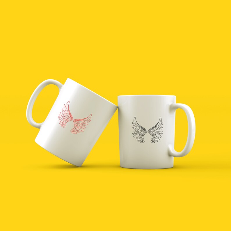 Angel Wings, Angel Wing Svg, Angel, Valentine's Day , Black & White ...