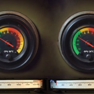 Nuclear Power Station Analog Gauges Sensor Panel for 7-inch 1024 X 600 ...