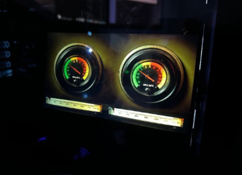 Nuclear Power Station Analog Gauges Sensor Panel for 7-inch 1024 X 600 ...