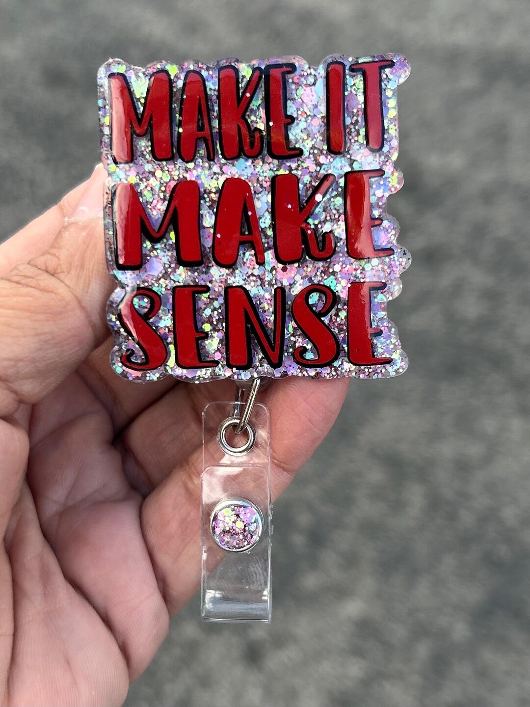 Make It Make Sense Retractable Badge Reel sassy Badge Clip Name Badge ...