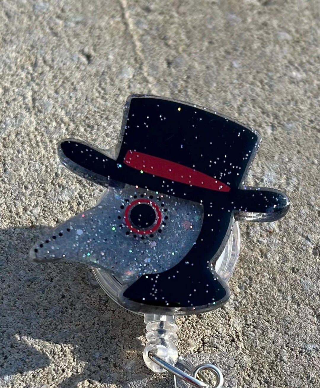 Sparkly Unique Bubonic Plague Doctor - Retractable Badge Reel | Black ...