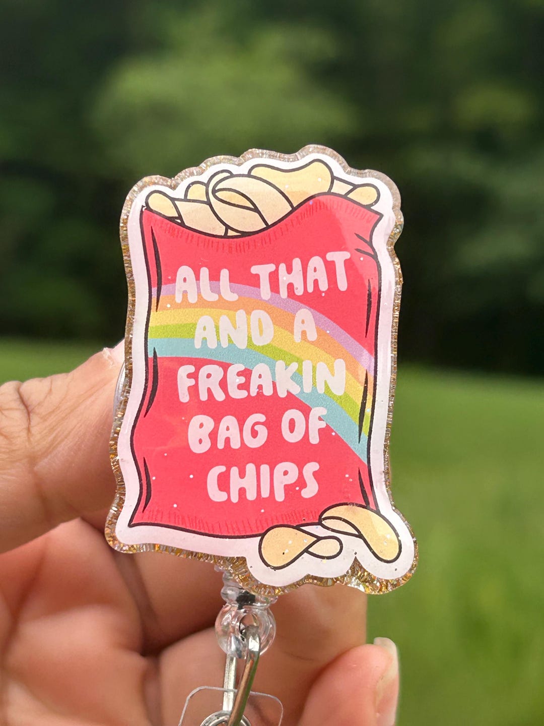 Funny Food Badge Reel: Potato Chip Work ID Holder - Etsy