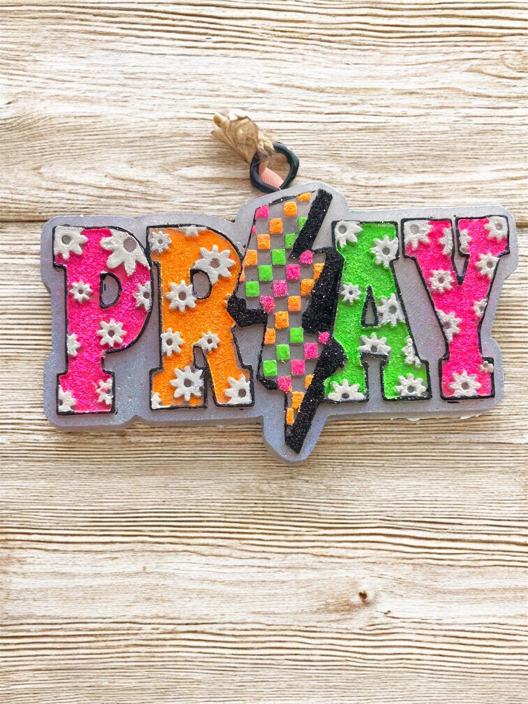 Neon Pray Car Freshie: Black Frost Scented Christian Car Charm - Etsy