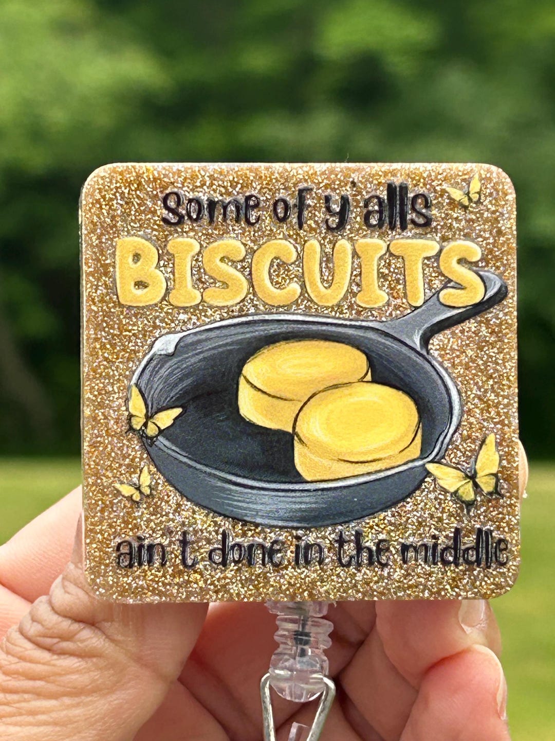 Funny Food Badge Reel: Biscuits Retractable ID Holder - Etsy