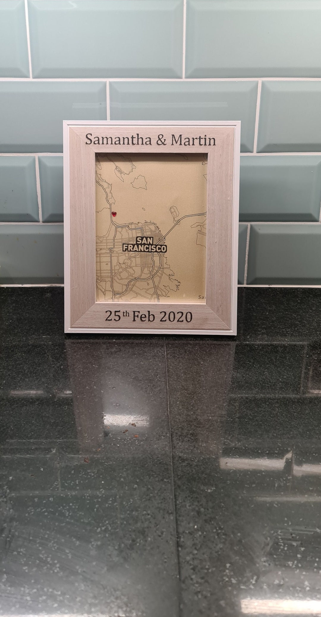 Personalised Laser Engraved Photo Frame With Custom Map - Etsy