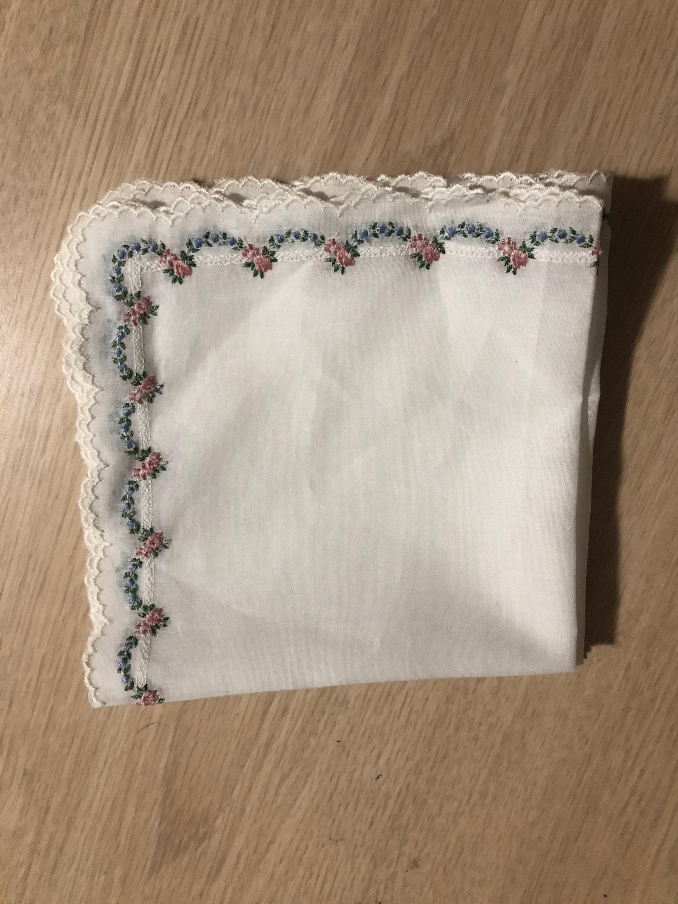 Vintage Embroidered Flower Border Handkerchiefs With Scalloped Edges - Etsy