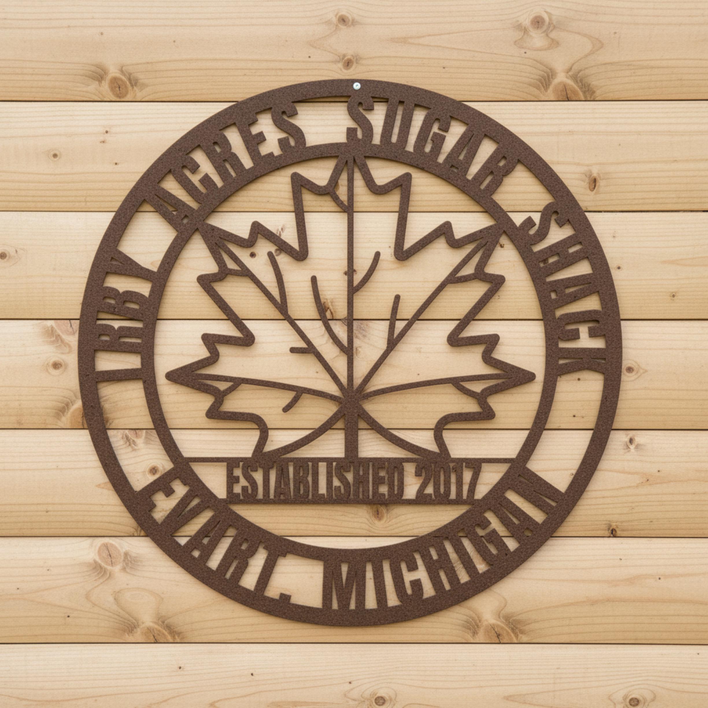 Personalized Maple Syrup Sign: Custom Sugar Shack Metal Wall Art, GPS ...