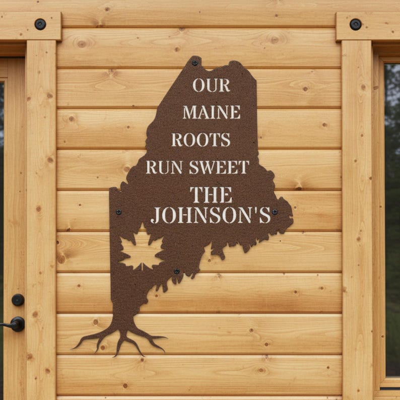 Personalized Maple Syrup Metal Sign, Our Maine Roots Run Sweet, State ...