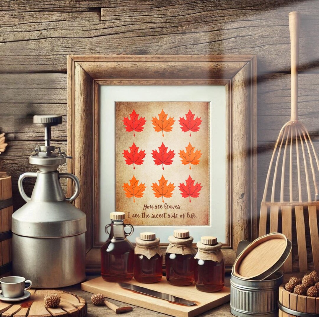 Maple Syrup Leaves Print: Rustic Sugar Shack Decor (digital Download ...