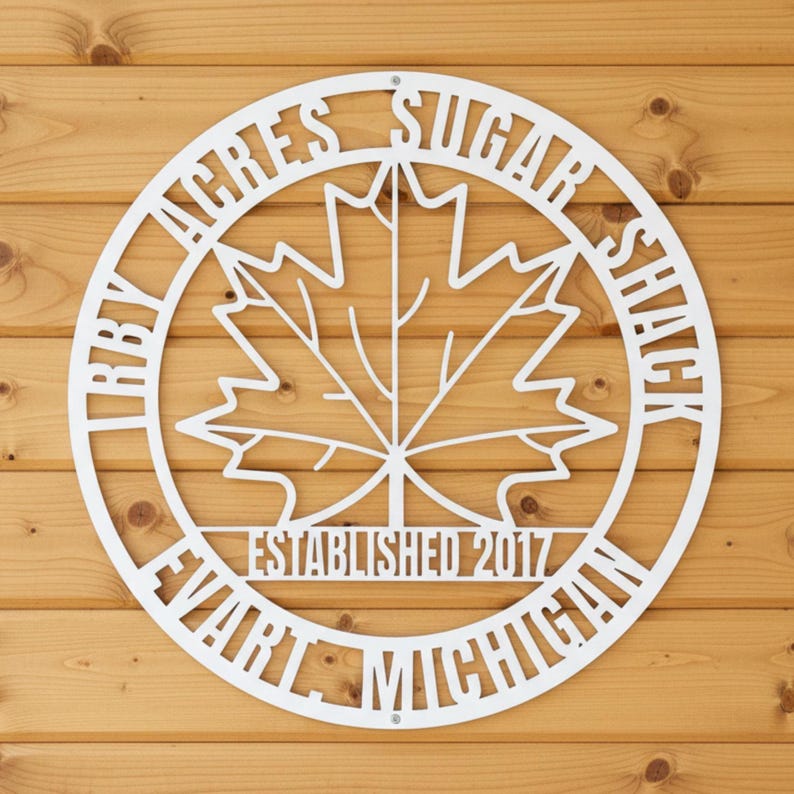 Personalized Maple Syrup Sign: Custom Sugar Shack Metal Wall Art, GPS ...