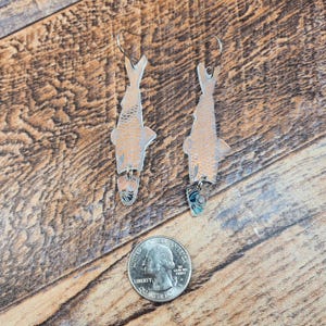 Weird Iridescent Anchovy Acrylic Laser Cut Earrings Funky Whimsical ...