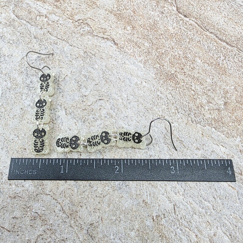 Glow in the Dark Skeleton Gummy Bear Earrings: Fun Halloween Jewelry - Etsy