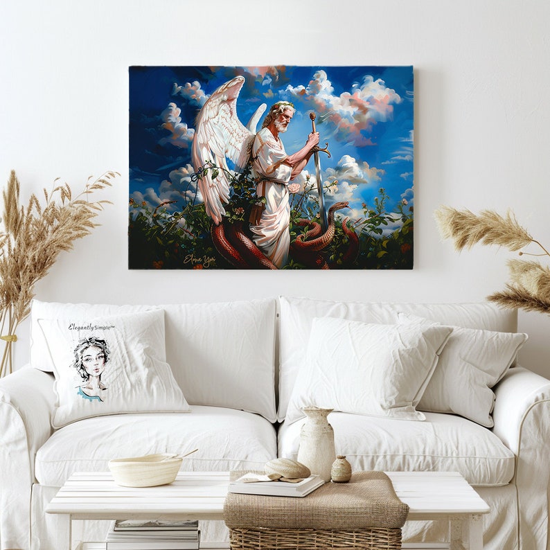 The Angel and the Serpent Painting, Matte Canvas, Print of Original ...