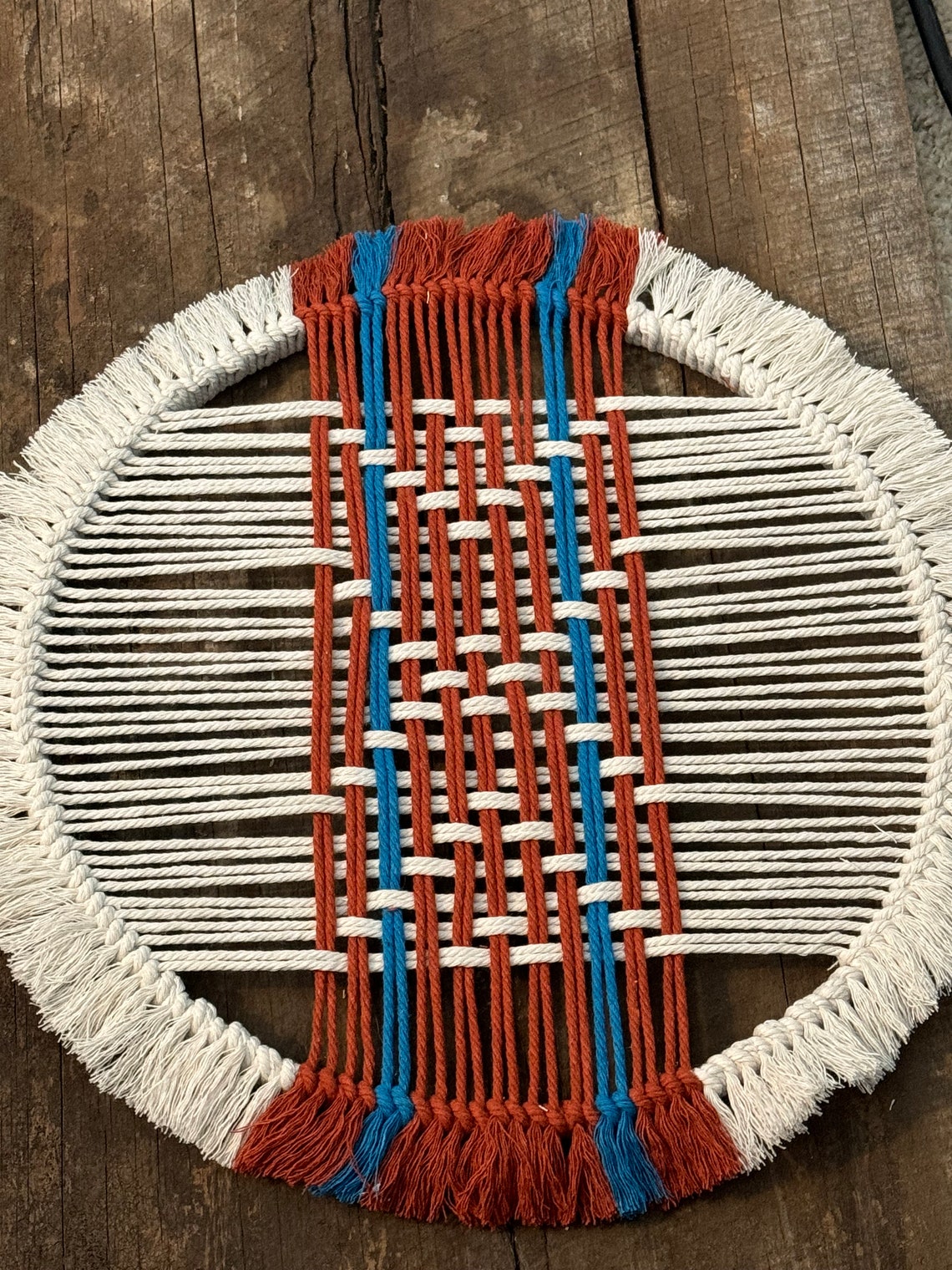 Native American Macrame Hoop Wall Decor Macrame Weave Made by Me - Etsy