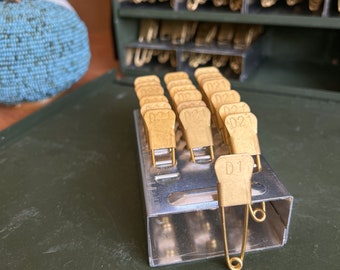 Brass Laundry Pin Set - Locker Basket Pins - Numbered Pin - WWII Numbered Safety Pins - 20 Pins ...