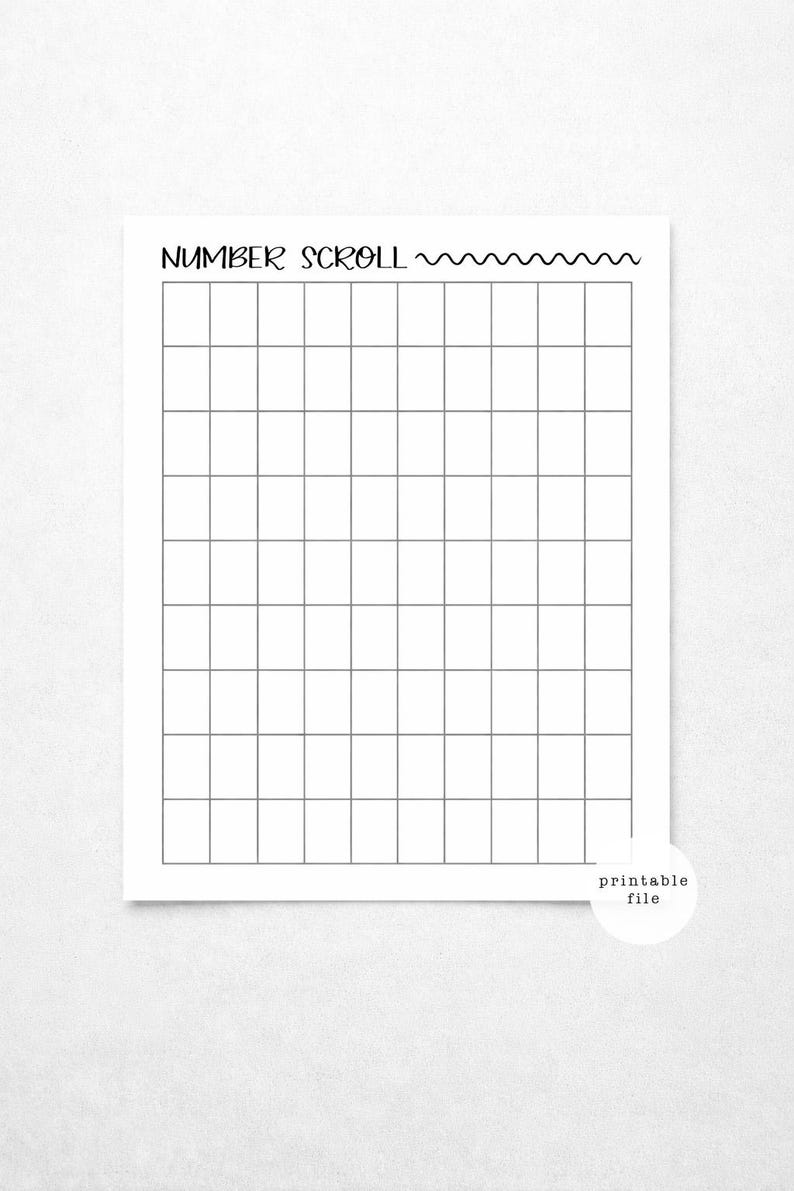 Number Scroll Printable for Kids | Counting to 100 Chart | Math ...