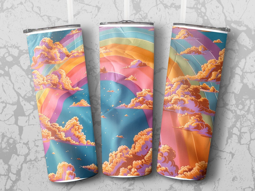 Rainbow Cloud Art, Digital Download, Sublimation Print, Dreamy Pastel ...