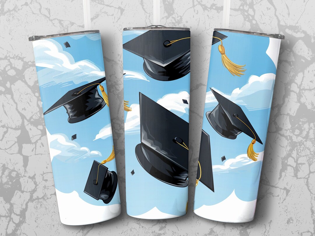 Graduation Cap Tumbler Wrap, Custom Academic Achiever Drinkware ...