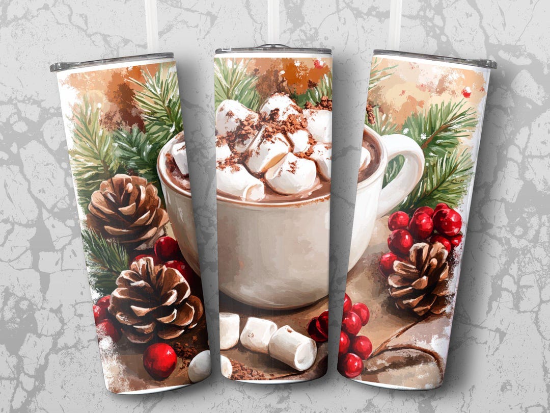 Christmas Hot Chocolate With Marshmallows Sublimation Digital Download ...