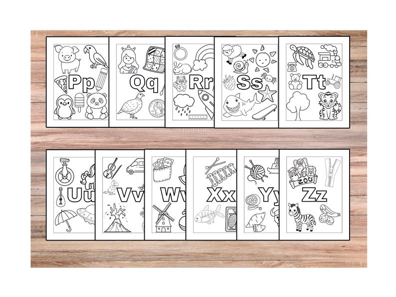 A-Z Coloring Pages | Printable | Pre K-1st Grade| Worksheet Bundle - Etsy