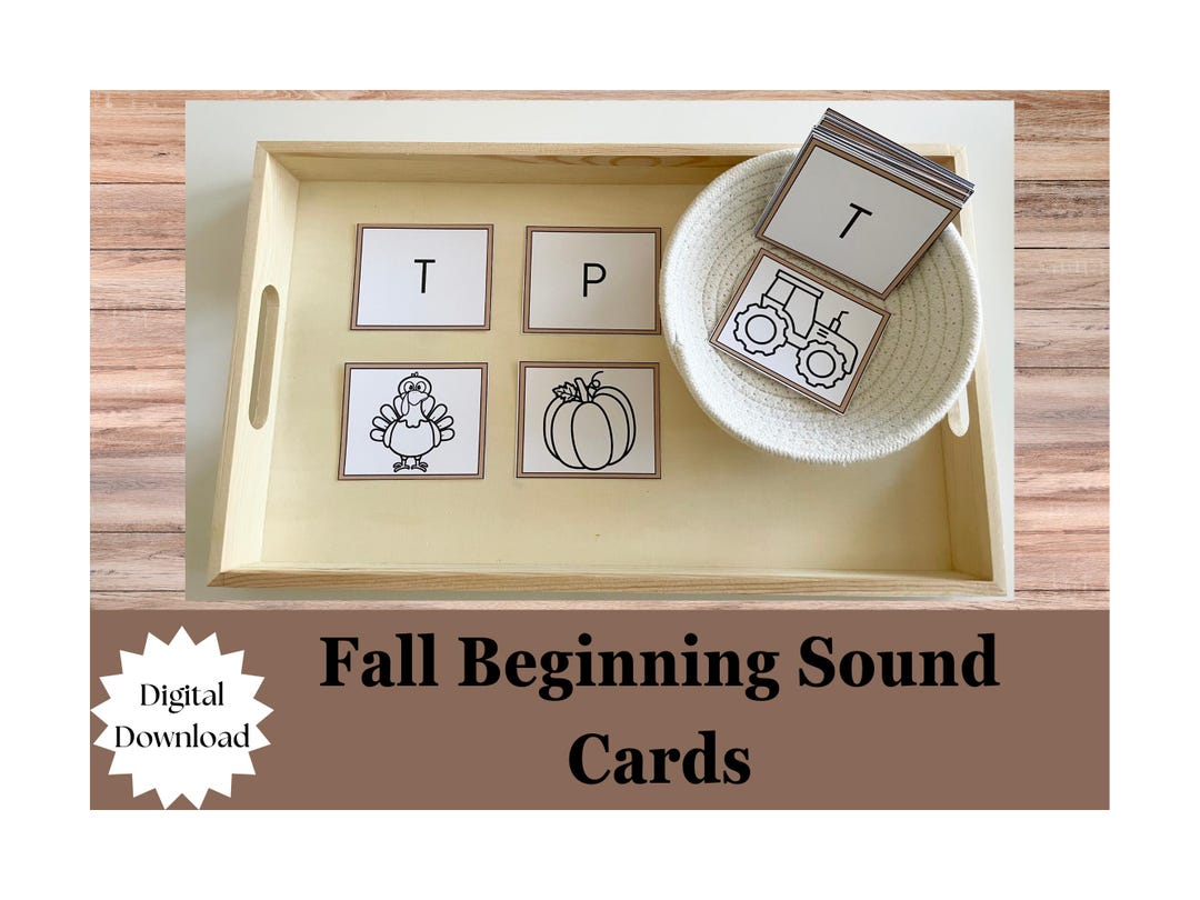 Montessori Inspired Fall Sound Cards | Beginning Sound Cards ...