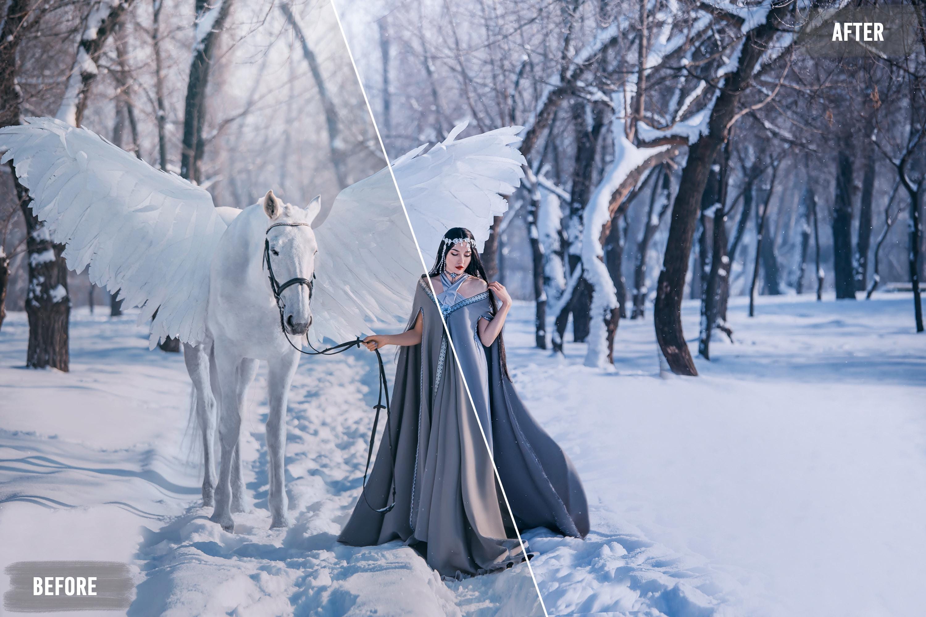 50 Winter Wonderland Photoshop Actions | Portrait Actions, Christmas ...