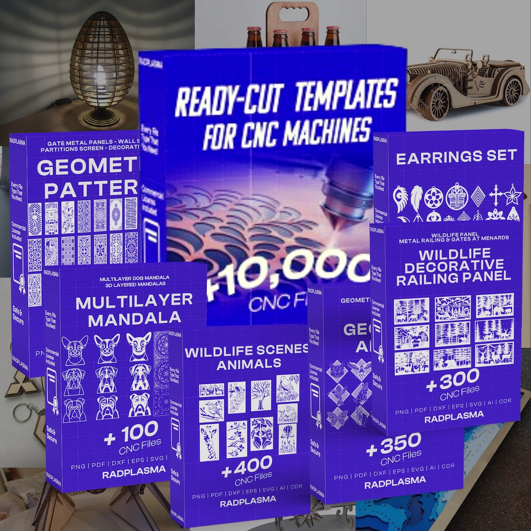 10000+ DXF Files for Plasma Laser CNC Machines. Dxf, Svg, Cdr, Eps, Png ...